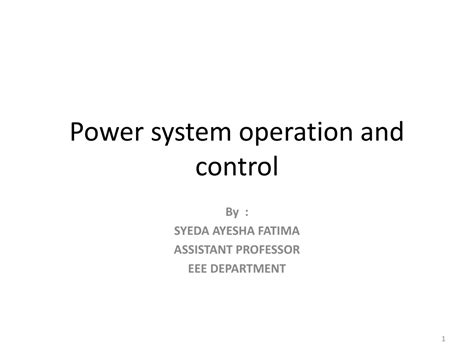 Ppt Power System Operation And Control Powerpoint Presentation Free