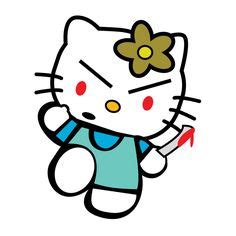 Hello Kitty Flipping Off