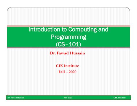 Week Lecture Notes Computer Science NUST Studocu