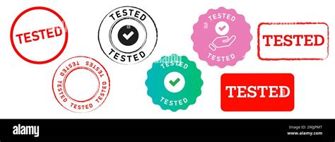 Tested Test Circle And Rectangle Stamp Label Sticker Sign Business