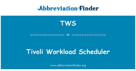 TWS Significa Tivoli Workload Scheduler Tivoli Workload Scheduler