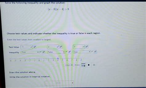 Solved Choose Test Values And Indicate Whether The Chegg Com