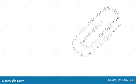 3d Rendering Of Nails In Shape Of Symbol Of Attachment With Shadows