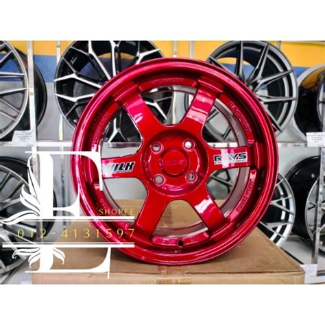 New Sport Rim 15 Inch Te37 Candy Red Rm880 4pc Myvi City Vios Viva Kena Beli 2kali 1pay 2pc
