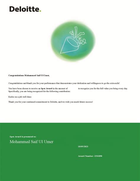 Oneyearatdeloitte Professionalmilestone Spotaward Mohammed Saif Ul Umer 20 Comments