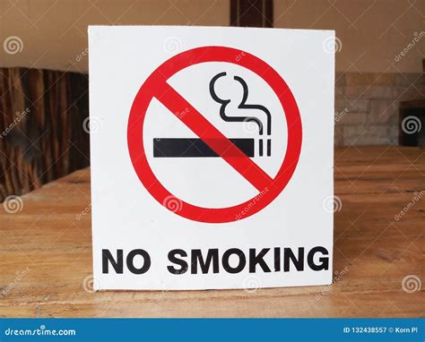 Symbol No Smoking on White Background on the Table Stock Image - Image ...