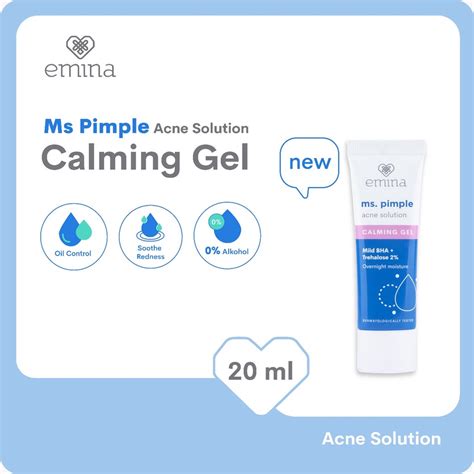 Jual Emina Ms Pimple Acne Solution Calming Gel 20 Ml Shopee Indonesia