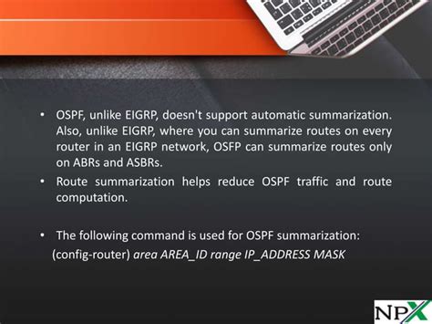 OSPF Summarization PPT