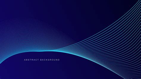 Abstract Glowing Wave Lines On Dark Blue Background Dynamic Wave Pattern Modern Flowing Wavy