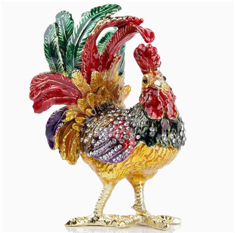 Rooster Trinket Box Rooster Figurine Rooster Jewelry Box Trinket Box