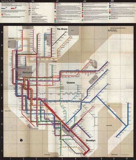 1972 Massimo Vignelli New York Subway Map Vintage Historical Reprint