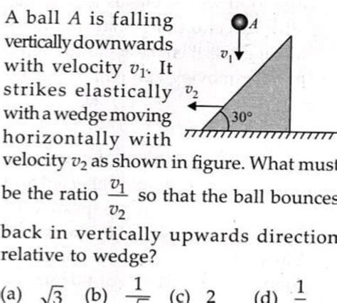 [answered] A Ball A Is Falling Vertically Downwards With Velocity V It