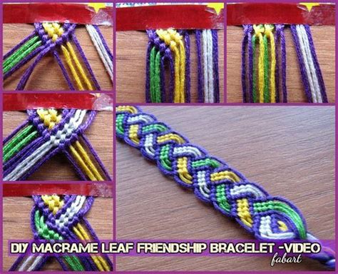 DIY Macrame Leaf Friendship Bracelet Tutorial Video Friendship