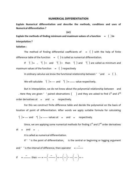 Module Ii Pdf Finite Difference Derivative