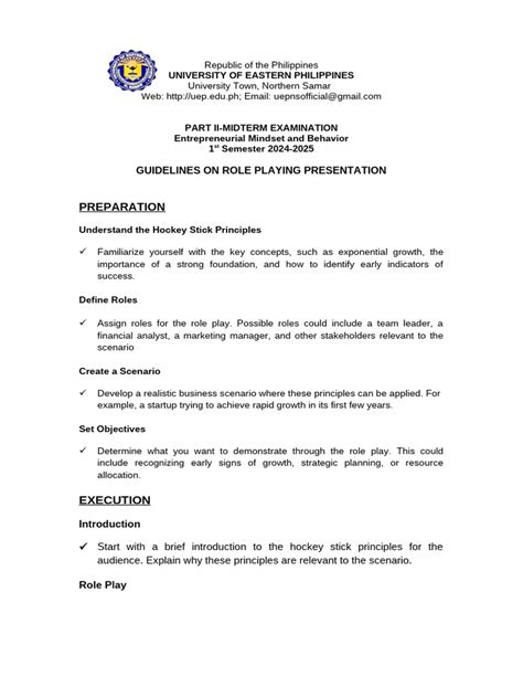 Guidelines Rubrics For Role Playing Pdf Creativity Learning