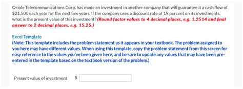Whats The Present Value Of The Investment Chegg
