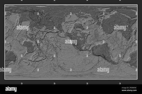Juan De Fuca Tectonic Plate On The Bilevel Elevation Map In The