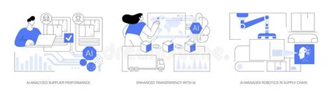 Ai Driven Supply Chain Abstract Concept Vector Illustrations Stock
