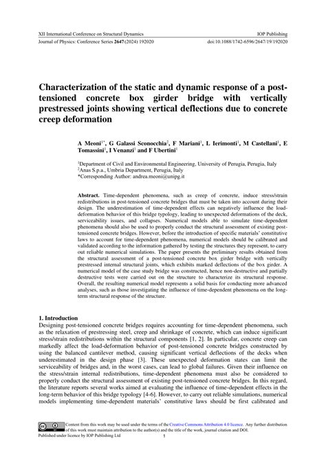 Pdf Characterization Of The Static And Dynamic Response Of A Post