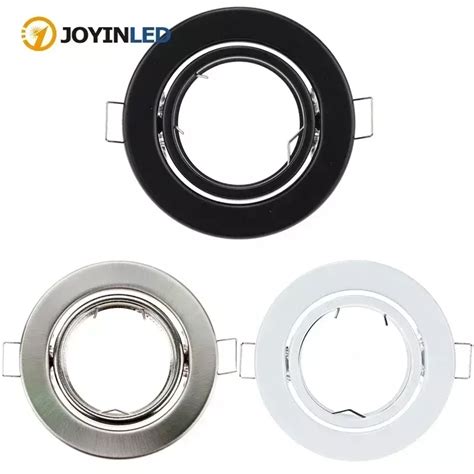 금속 원형 조절식 Led 매입형 천장 조명 프레임 Gu10 Mr16 전구 피팅 장착 스포트라이트 고정장치 로트당 10 개