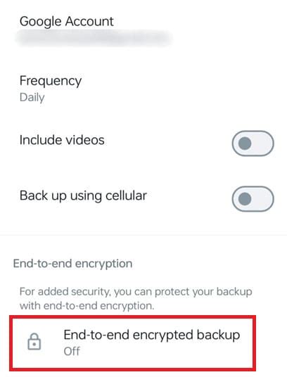 how to disable end to end encryption on android techcult