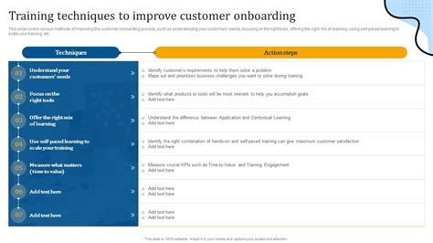 Training Techniques To Improve Customer Onboarding Enhancing Customer Support Ppt Powerpoint