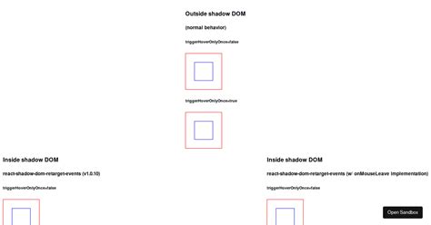 React Shadow Dom Retarget Events OnMouseLeave Codesandbox