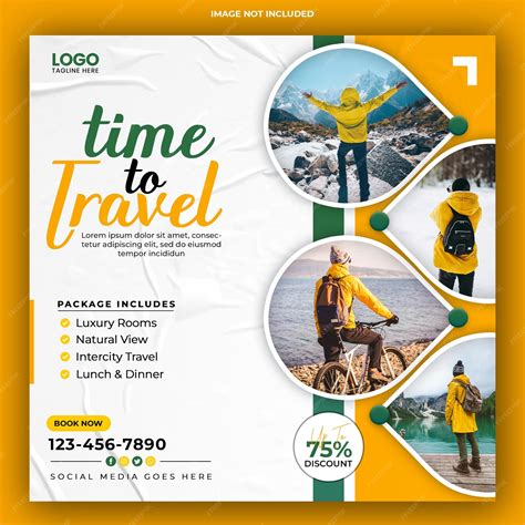 Travel Agency Social Media Post Template Premium Psd