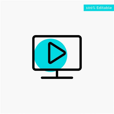 Monitor Computer Video Play Turquoise Highlight Circle Point Application Background Business