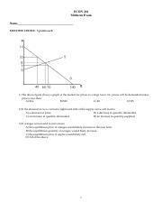 ECON Midterm Pdf ECON Midterm Exam Name MULTIPLE CHOICE Points Each The Above