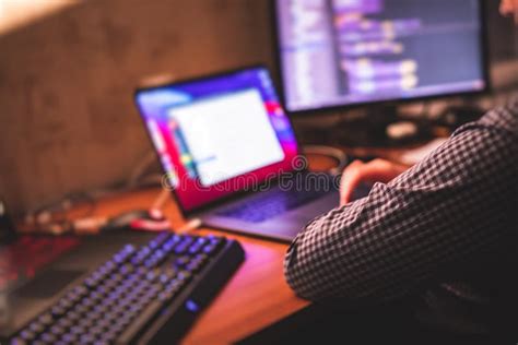 It Developer Programmer Working And Coding On His Worplace At Home