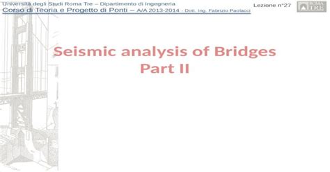 Pptx Seismic Analysis Of Bridges Part Ii Dokumentips