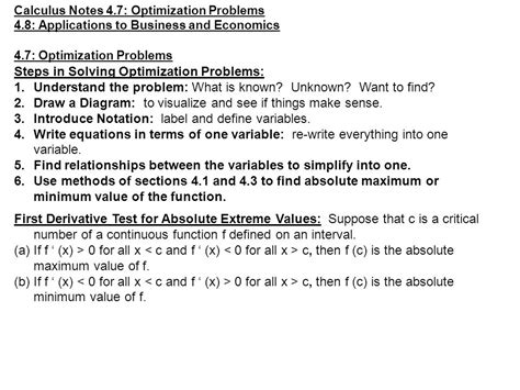 calculus optimization problems examples