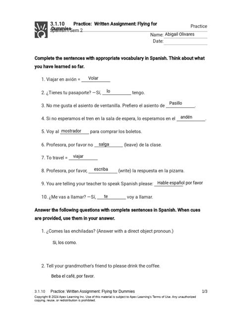 3110 Practice Written Assignment Flying For Dummies Practice Pdf