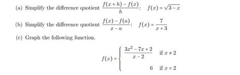 [solved] a simplify the difference quotient b solutioninn