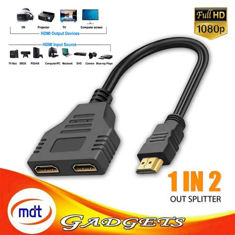 HDMI Splitter Adapter P HDMI Male To Dual HDMI Female To Way HDMI Splitter Adapter Cable