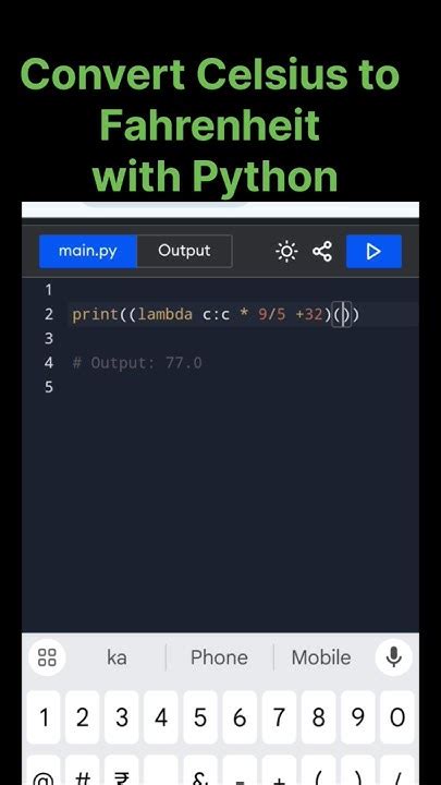 Convert Celsius To Fahrenheit With Python One Liner Pythonhacks Onelinecode Learntocode