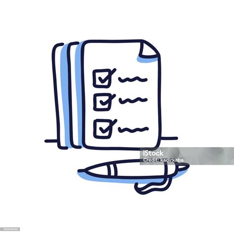 Assessment Drawing Hand Drawn Icon Doodle Style Stock Illustration