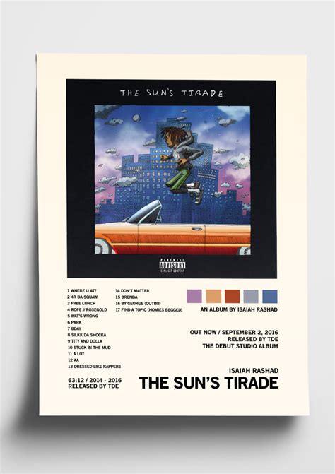 Isaiah Rashad The Suns Tirade Album Art Tracklist Poster The Indie