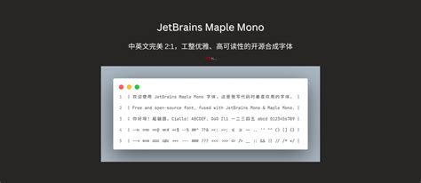 中英文完美 2 1，jetbrains maple mono：一款工整优雅、高可读性的开源合成字体 小众软件