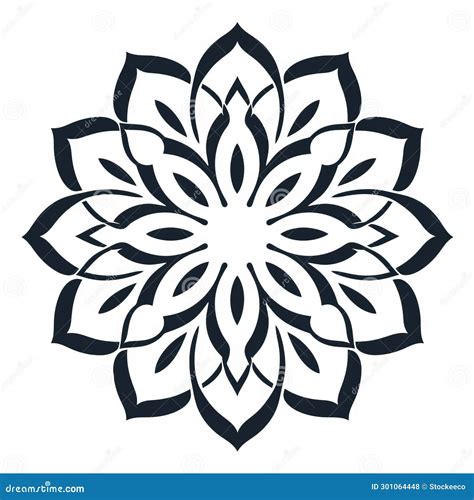 Bold Stencil Mandala Design With Khmer Art Influence Royalty Free Cartoon