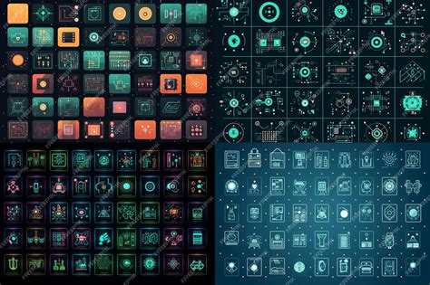 Premium Photo Iot Ai Big Data Microchip Vector Icon Set Internet Of