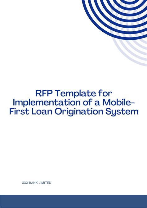 Rfp Template For Implementation Of A Mobile First Loan Origination System Banking And Fintech