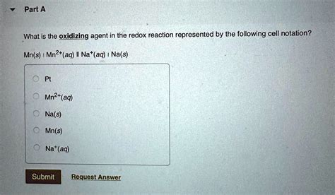 Video Solution What Is The Oxidizing Agent In The Redox Reaction