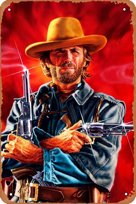Cartel De Vaquero De Clint Eastwood ImpresiÓn De Madera Del Cartel