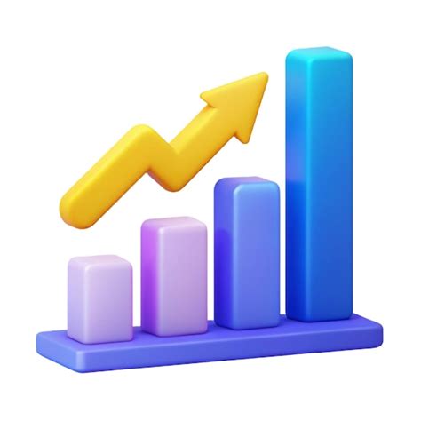 A Yellow Arrow Pointing Up With A Graph Pointing Up Premium Ai Generated Psd
