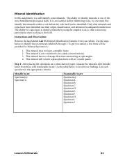 Lab Lesson 5 Minerals 1 Docx Mineral Identification In This Assignment You Will Identify