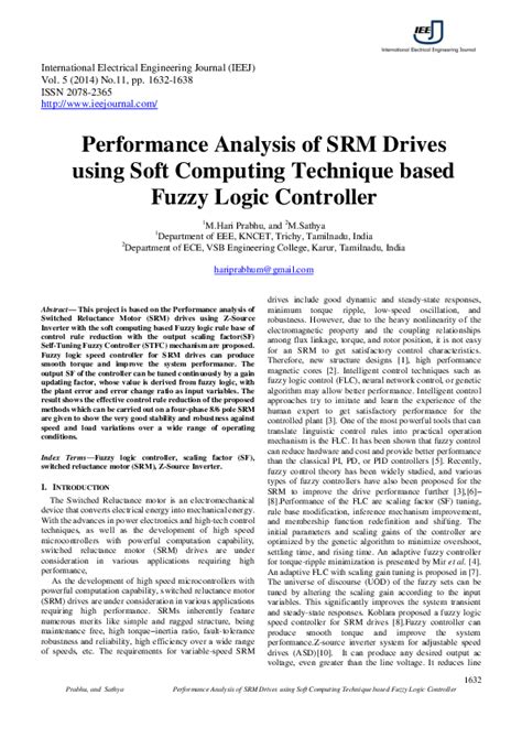 Pdf Performance Analysis Of Srm Drives Using Soft Computing Technique