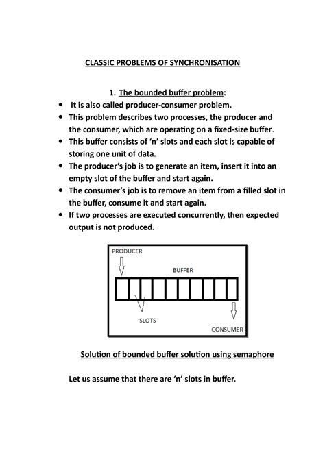 Classic Problems Of Synchronization Classic Problems Of