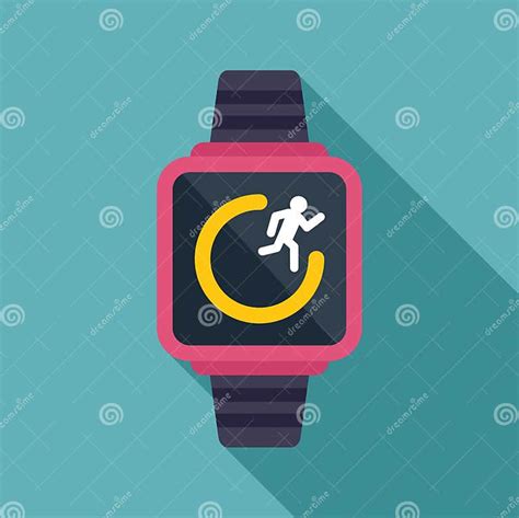 smartwatch showing a running man icon on its screen stock illustration